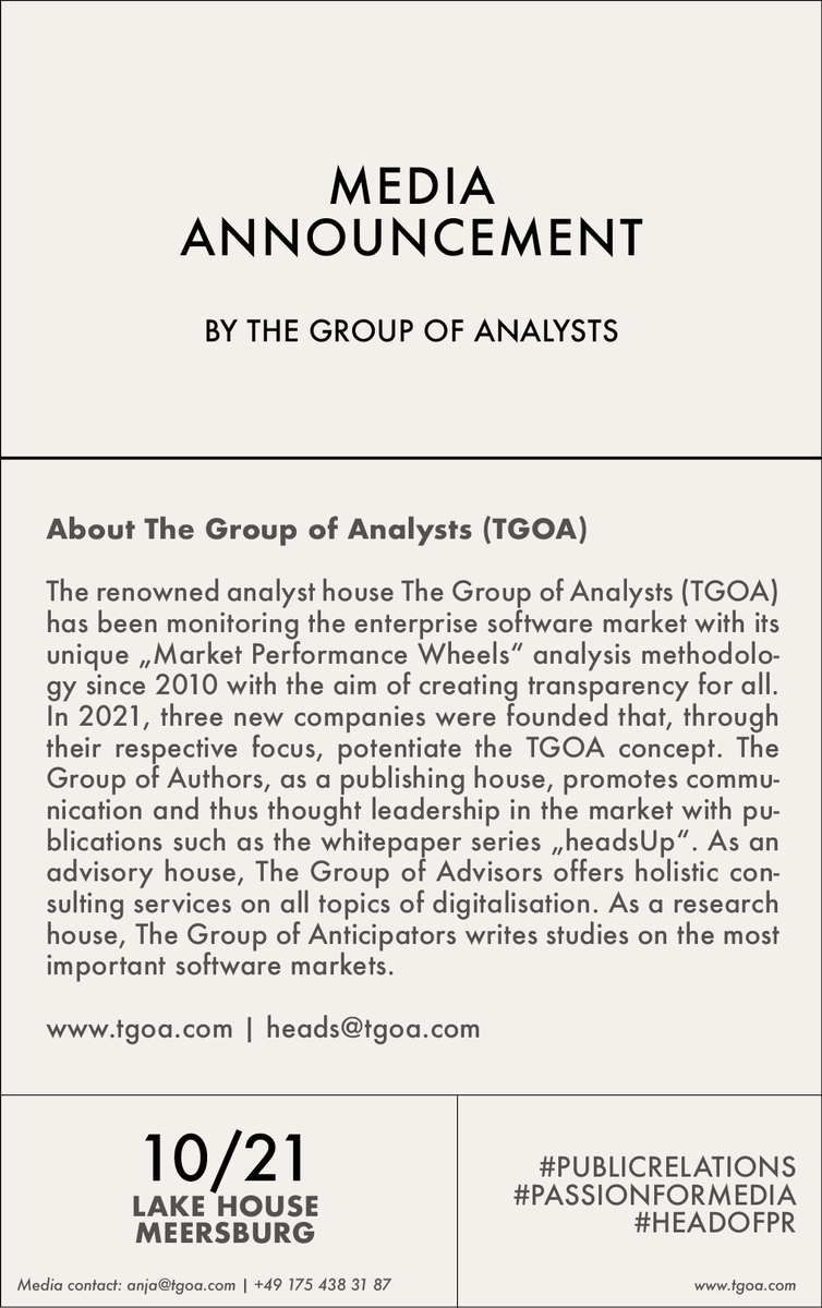 TGOA X ANJA FAHS – The Group of Analysts